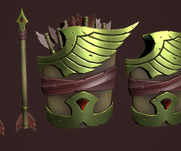 ArtStation - Rune crossbow and quiver | Game Assets