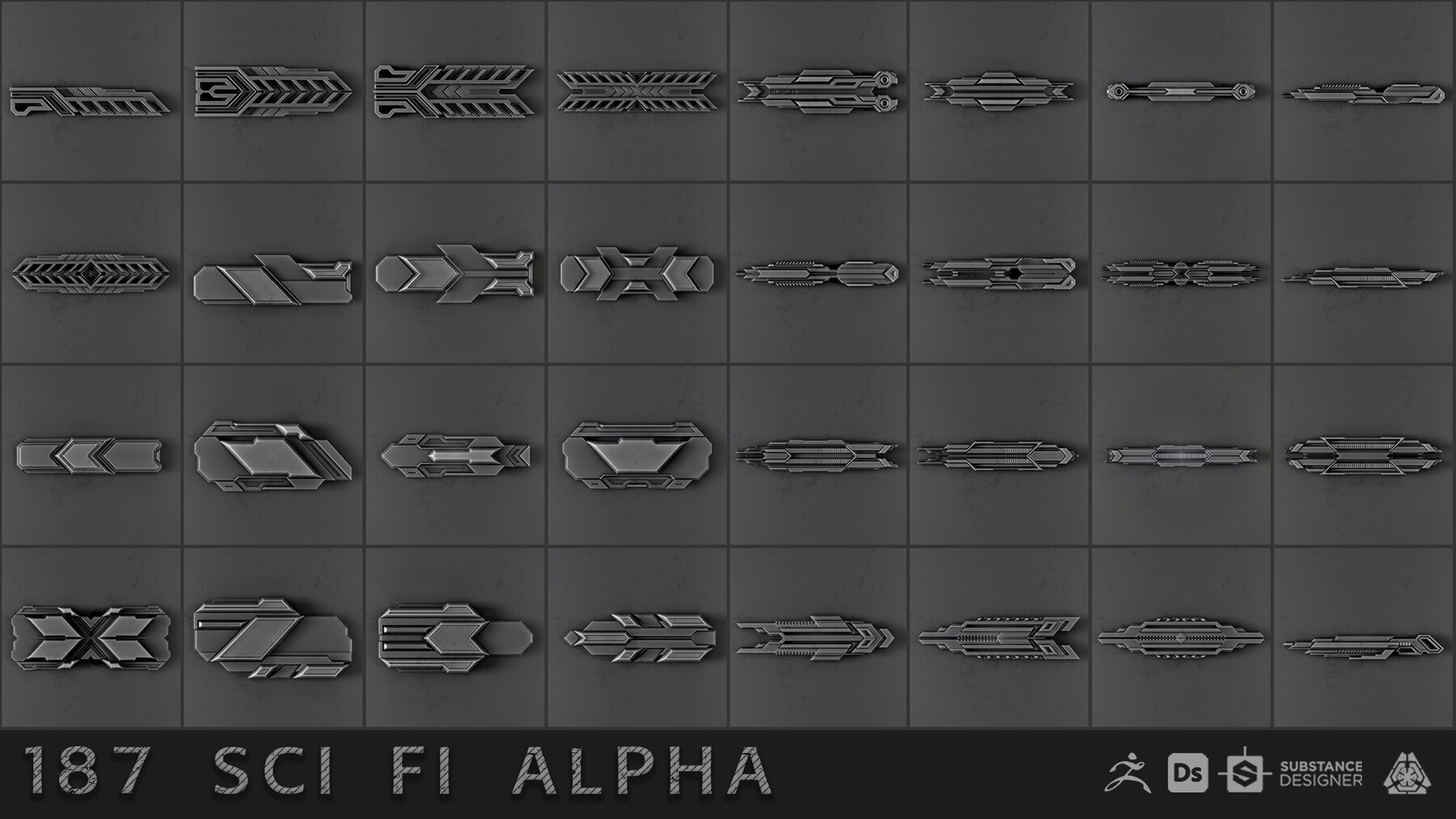 ArtStation - 187 Sci Fi Alpha vol - 02 | Brushes