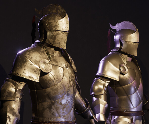 ArtStation - Game Ready Silver Armor Low-poly 3D model | Game Assets