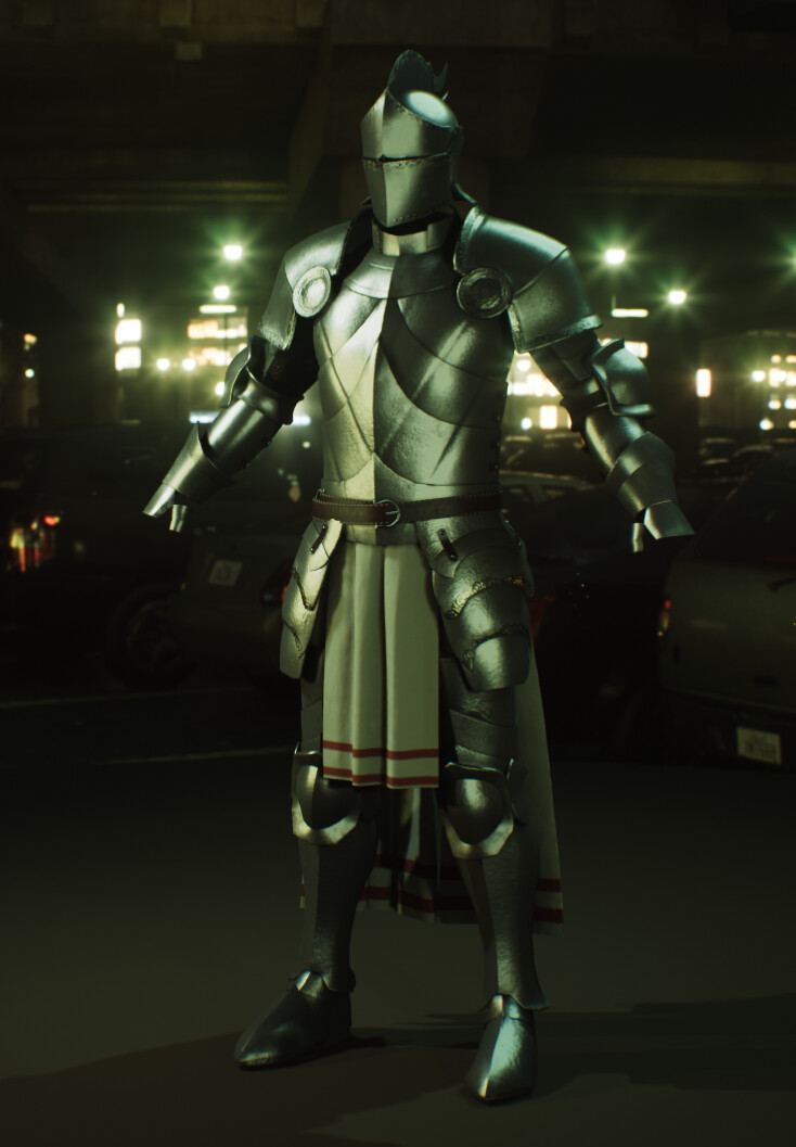 ArtStation - Game Ready Silver Armor Low-poly 3D model | Game Assets