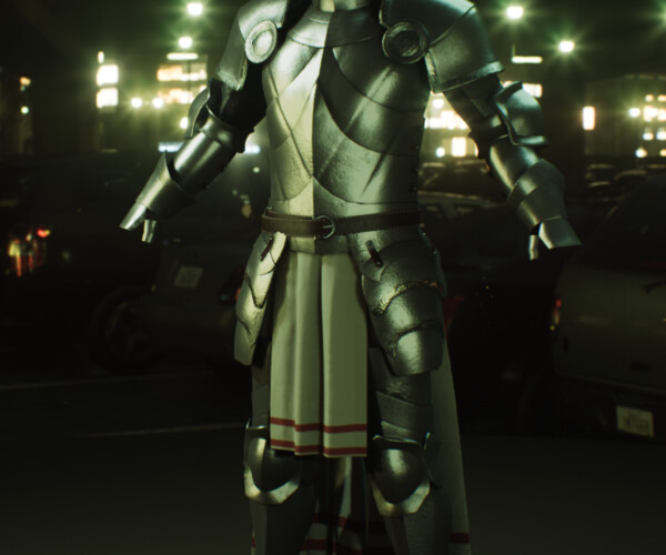 ArtStation - Game Ready Silver Armor Low-poly 3D model | Game Assets