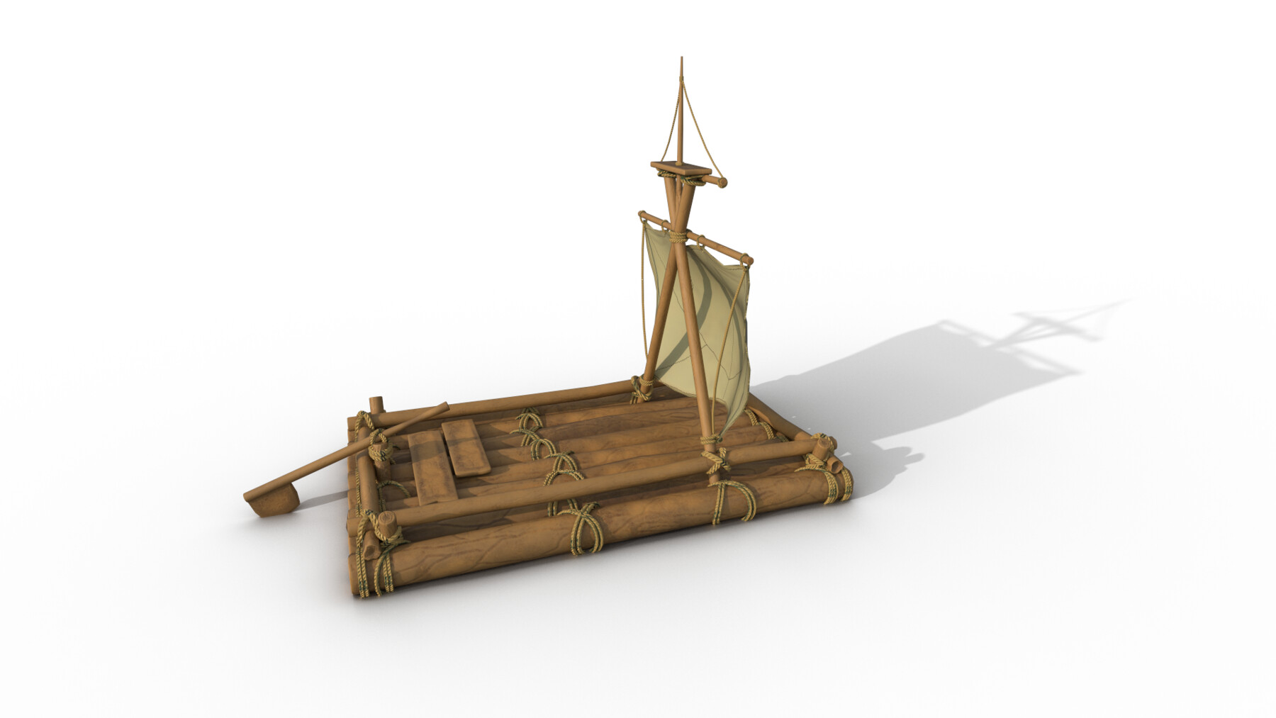 ArtStation - Wooden stylized raft PBR low-poly game ready Low-poly 3D ...