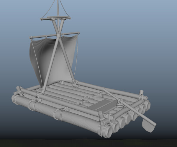 ArtStation - Wooden stylized raft PBR low-poly game ready Low-poly 3D ...