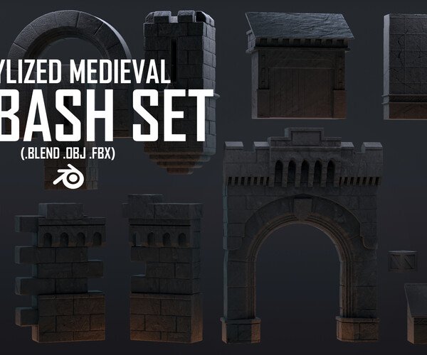 ArtStation - Stylized Medieval Model - Kitbash Set | Resources