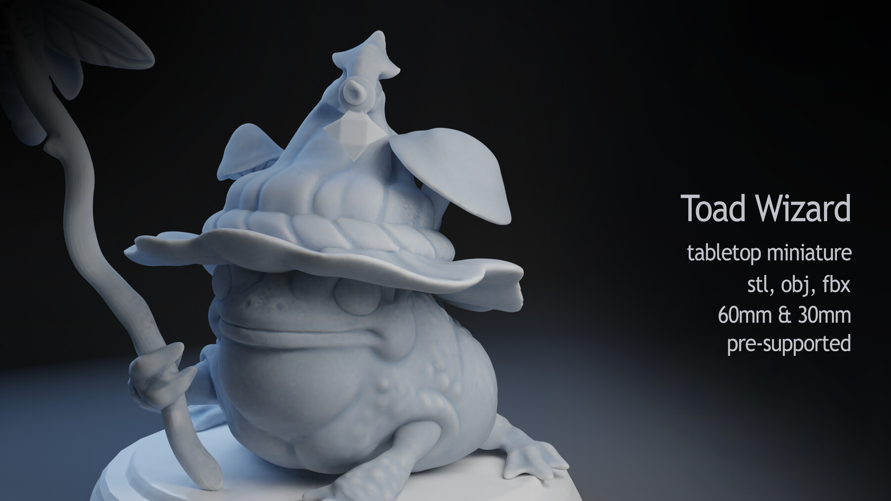 ArtStation - Toad Wizard - Tabletop Miniature (Pre-supported) | Resources