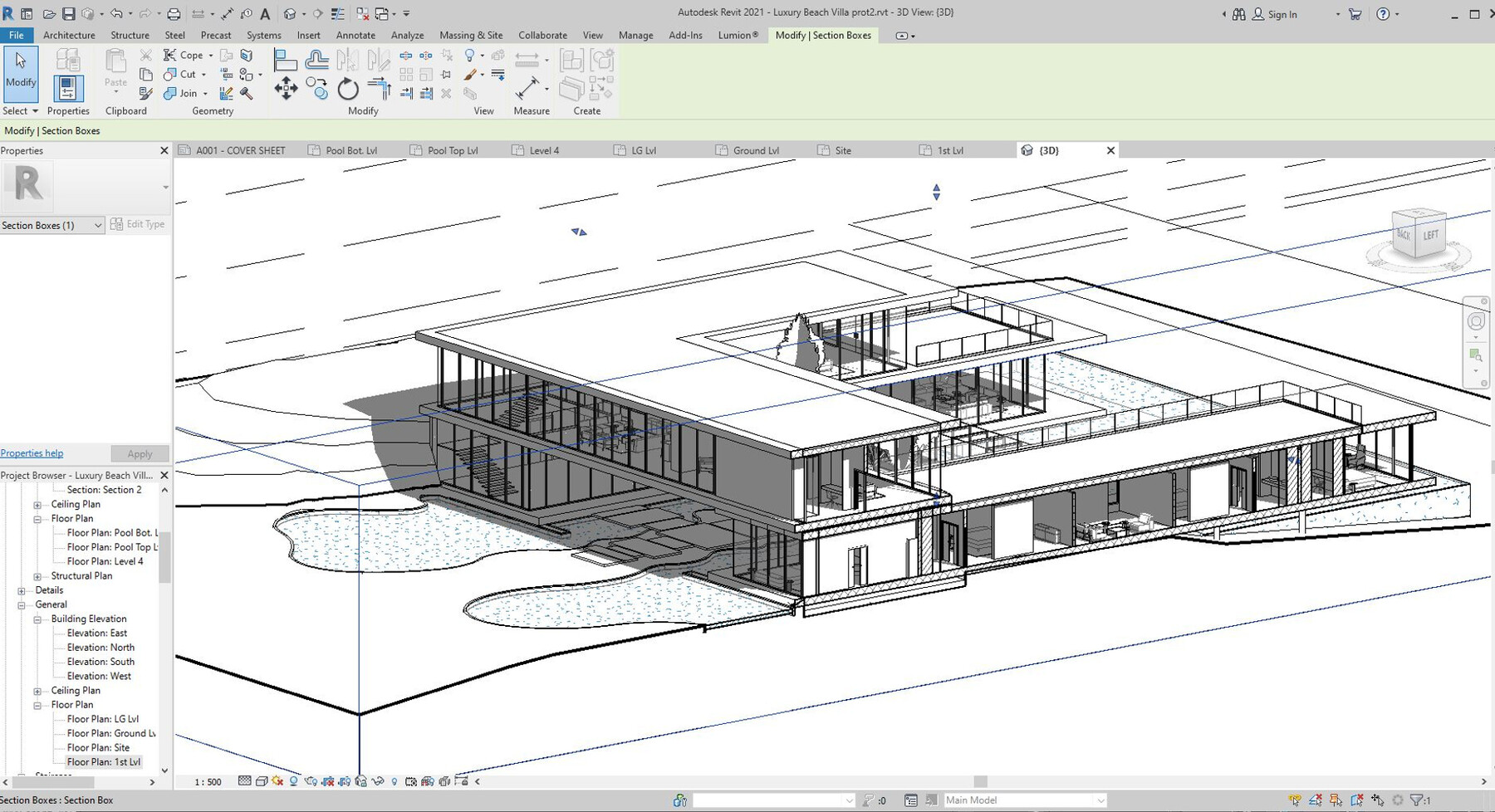 ArtStation - modern beach villa revit vray 3dmax | Resources