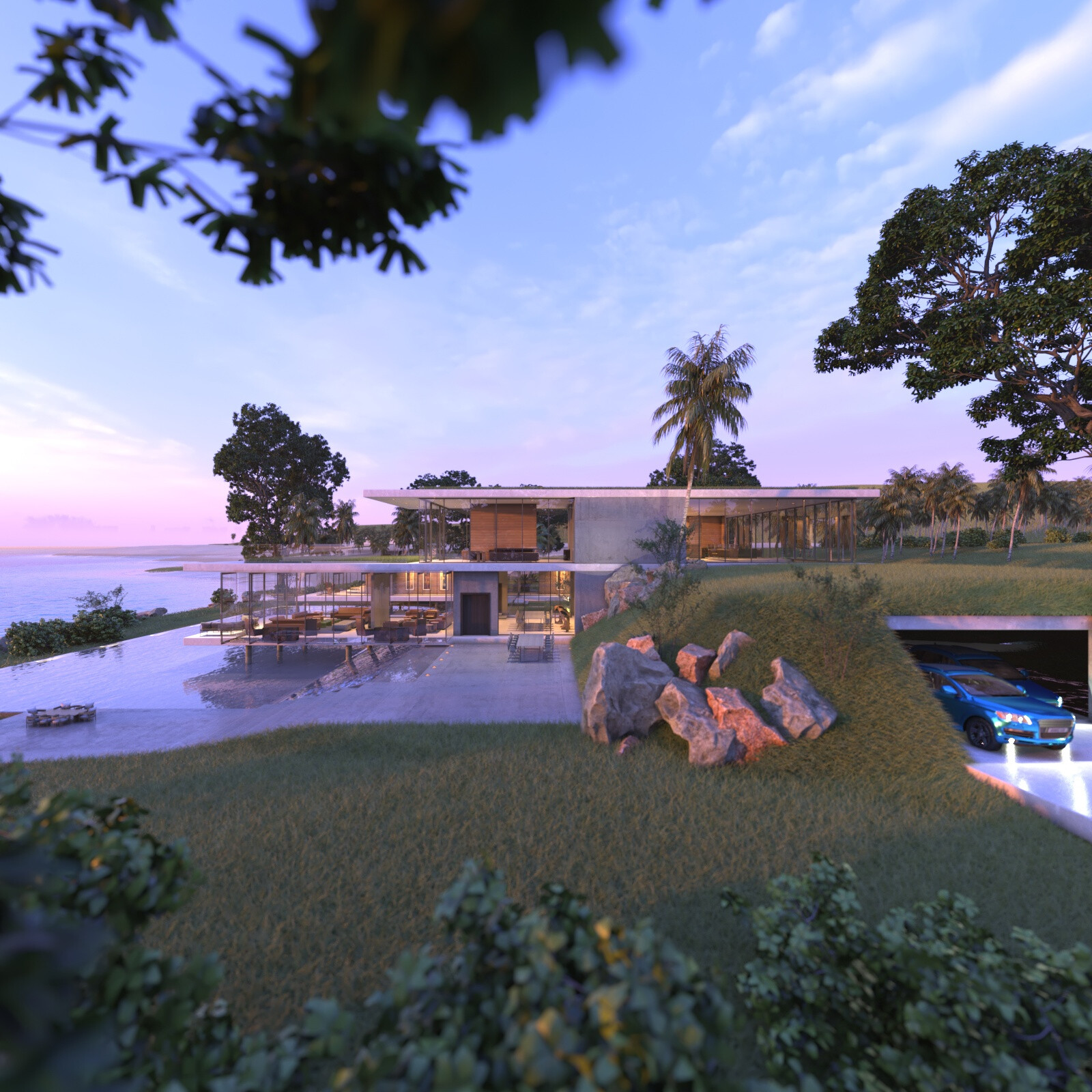ArtStation - modern beach villa revit vray 3dmax | Resources