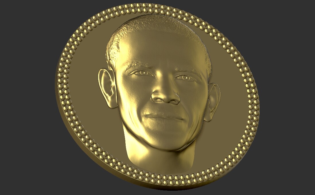 ArtStation - Barack Obama medallion pendant 3D printing ready stl obj ...