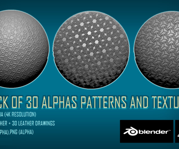 ArtStation - pack of 30 alphas patterns and textures | Brushes