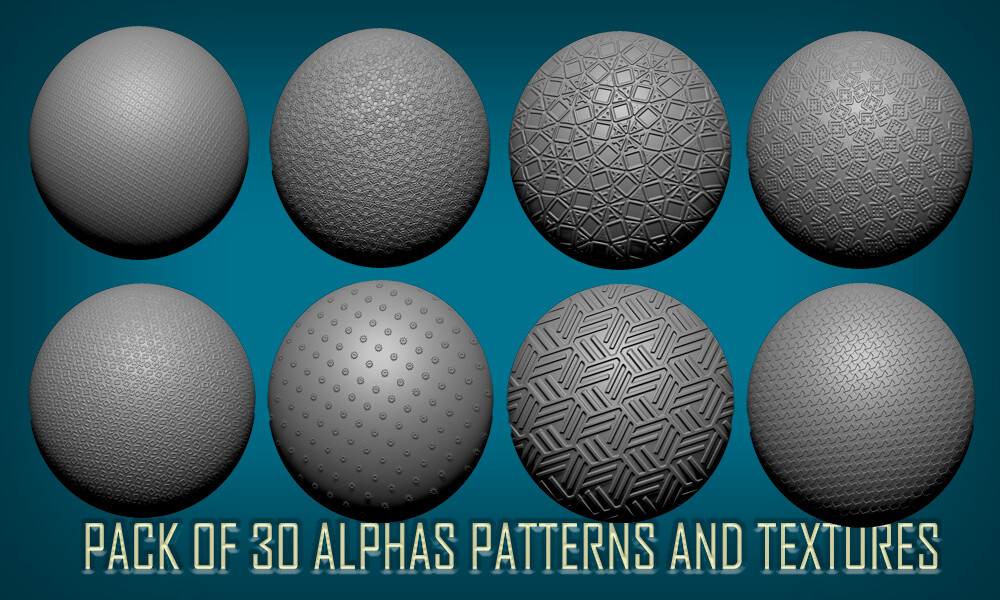 ArtStation - pack of 30 alphas patterns and textures | Brushes