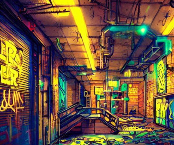 ArtStation - 16 UnderGround Graffity Street Light 750 jpg collection ...