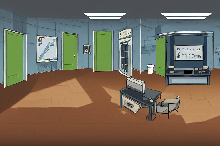 ArtStation - 21 Point and click environement office game background ...