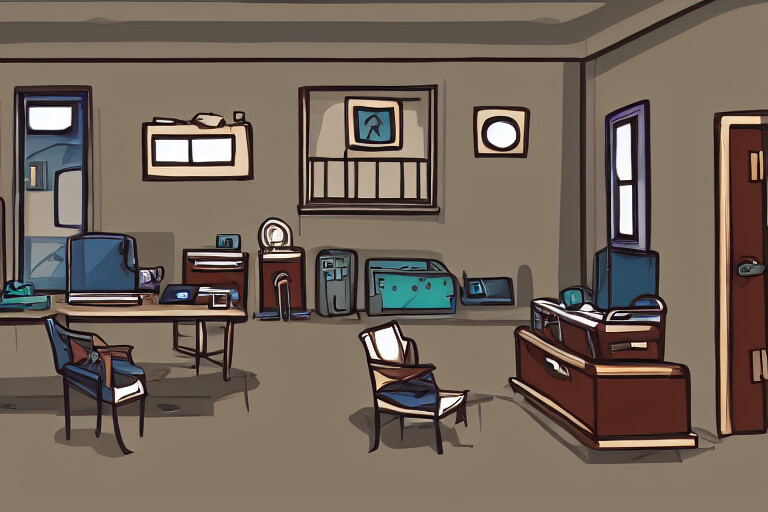 ArtStation - 21 Point and click environement office game background ...