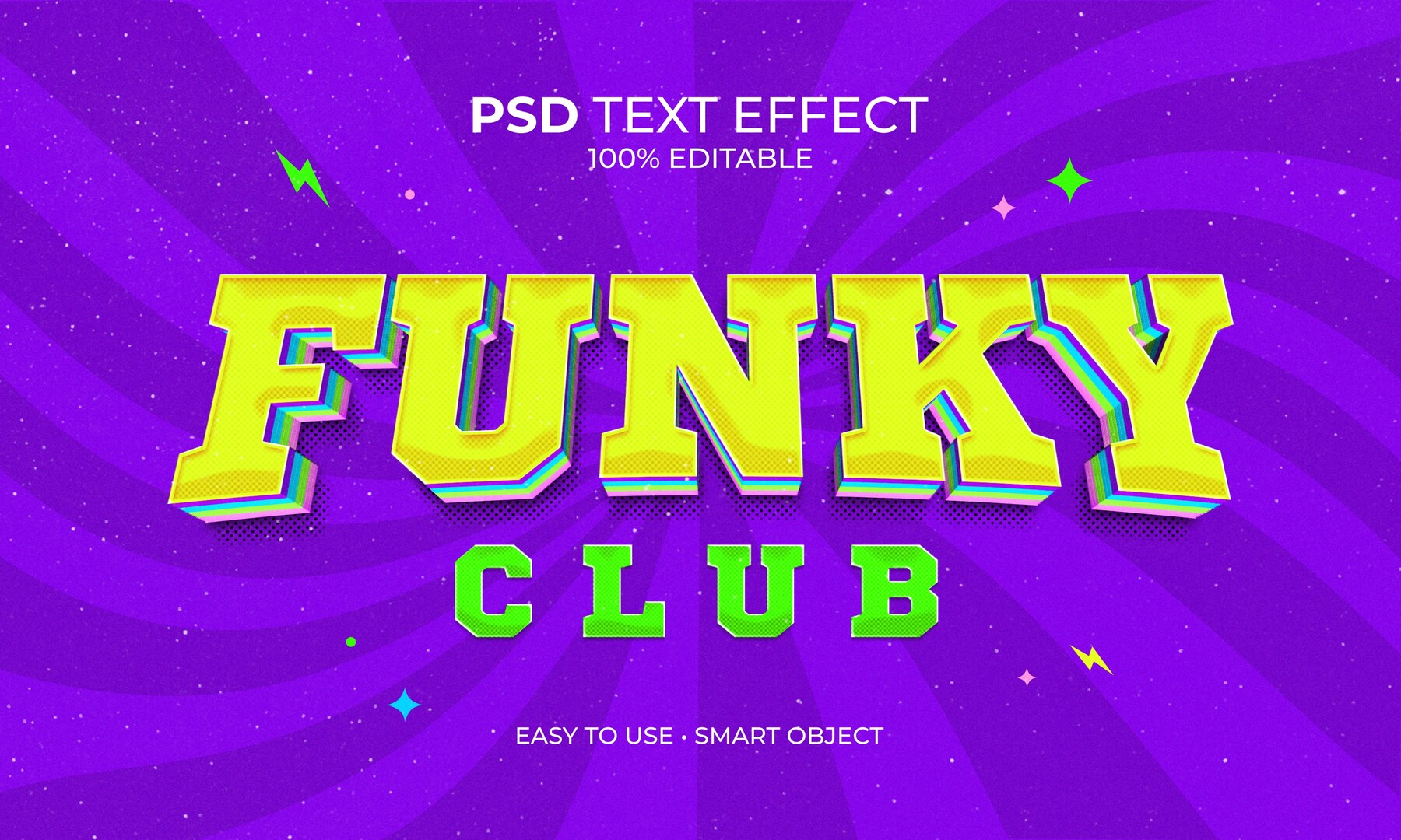 ArtStation - 3D Funky club PSD fully editable text effect. Layer style ...