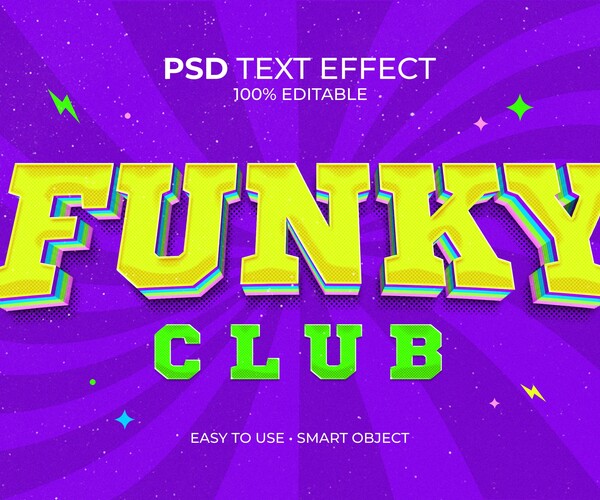 ArtStation - 3D Funky club PSD fully editable text effect. Layer style ...