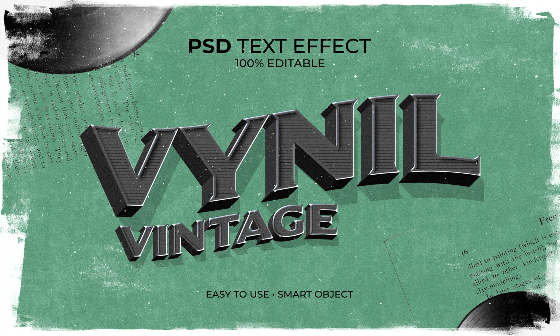 ArtStation - 3D Vynil vintage PSD fully editable text effect. Layer ...