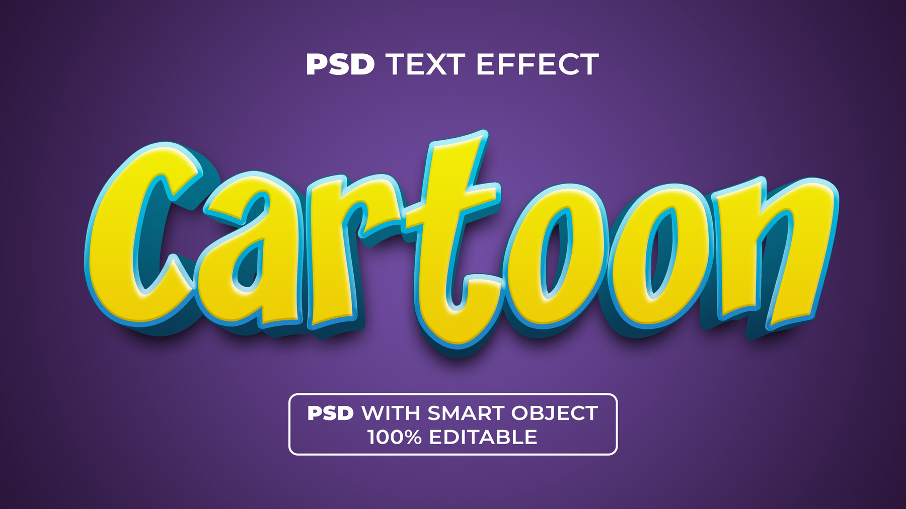 ArtStation - 3D Cartoon PSD fully editable text effect. Layer style PSD ...