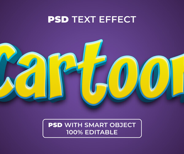 ArtStation - 3D Cartoon PSD fully editable text effect. Layer style PSD ...