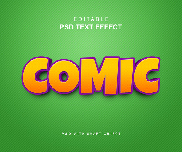 ArtStation - 3D Comic PSD fully editable text effect. Layer style PSD ...
