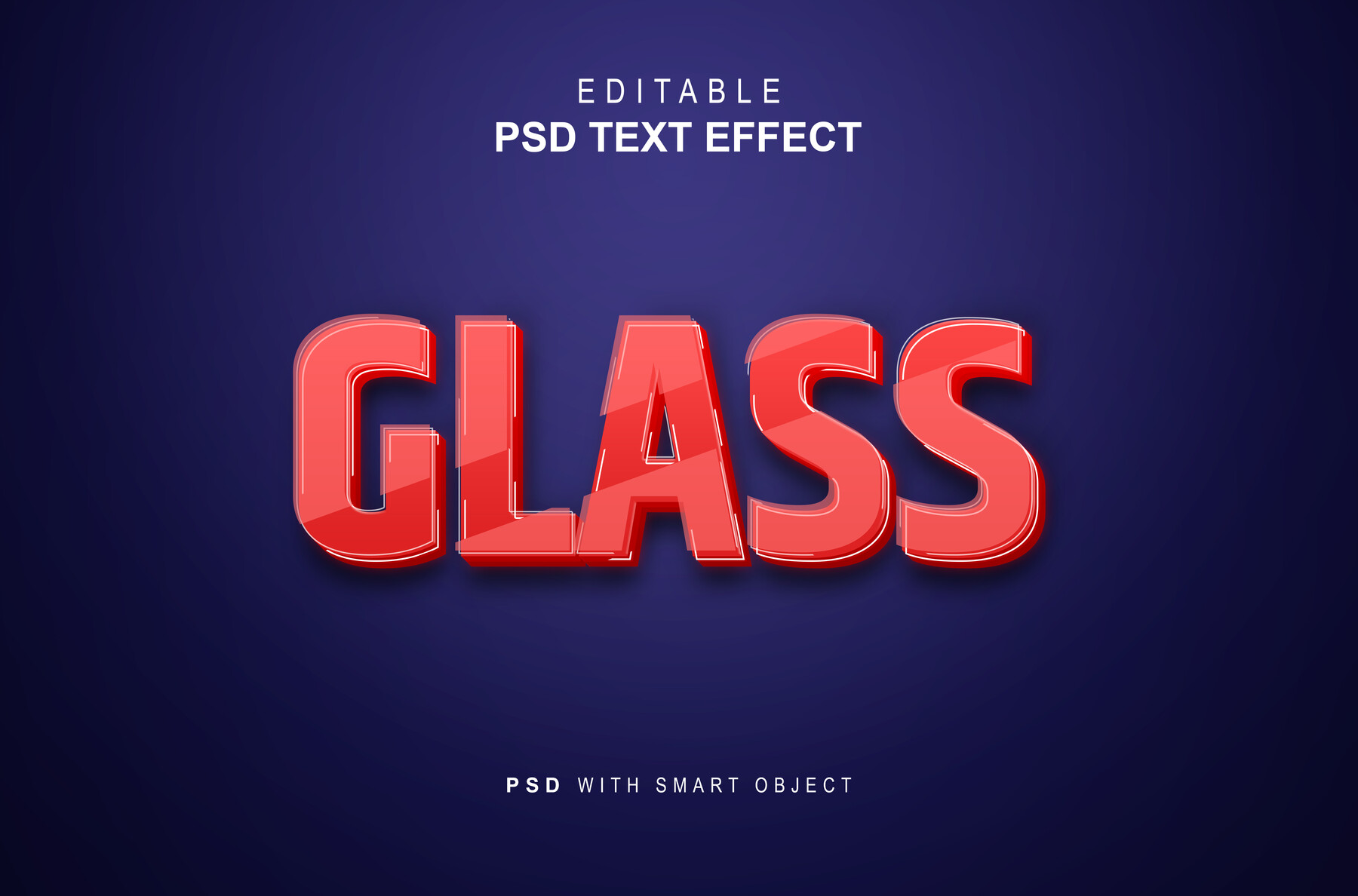 ArtStation - 3D Glass PSD fully editable text effect. Layer style PSD ...