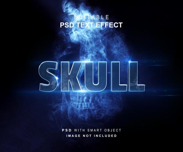ArtStation - 3D Skull PSD fully editable text effect. Layer style PSD ...