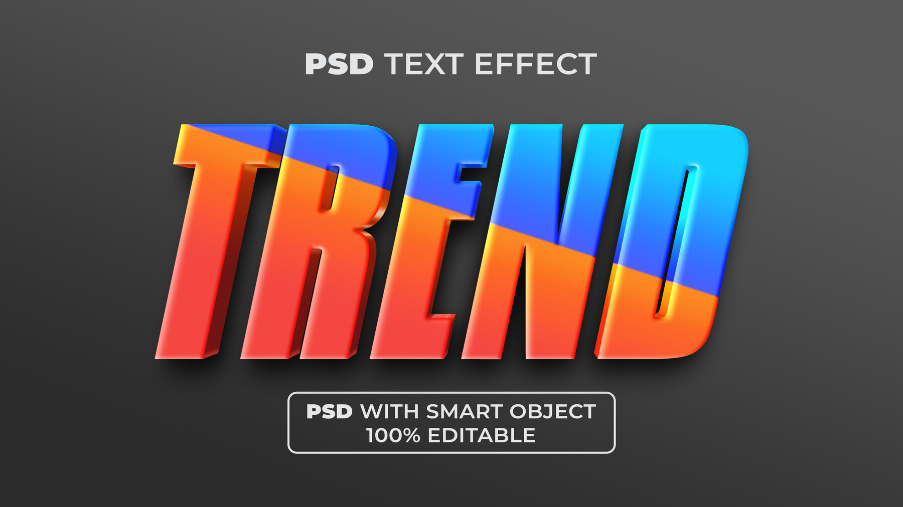 ArtStation - 3D Trend PSD fully editable text effect. Layer style PSD ...
