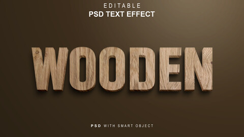 ArtStation - 3D Wooden PSD fully editable text effect. Layer style PSD ...