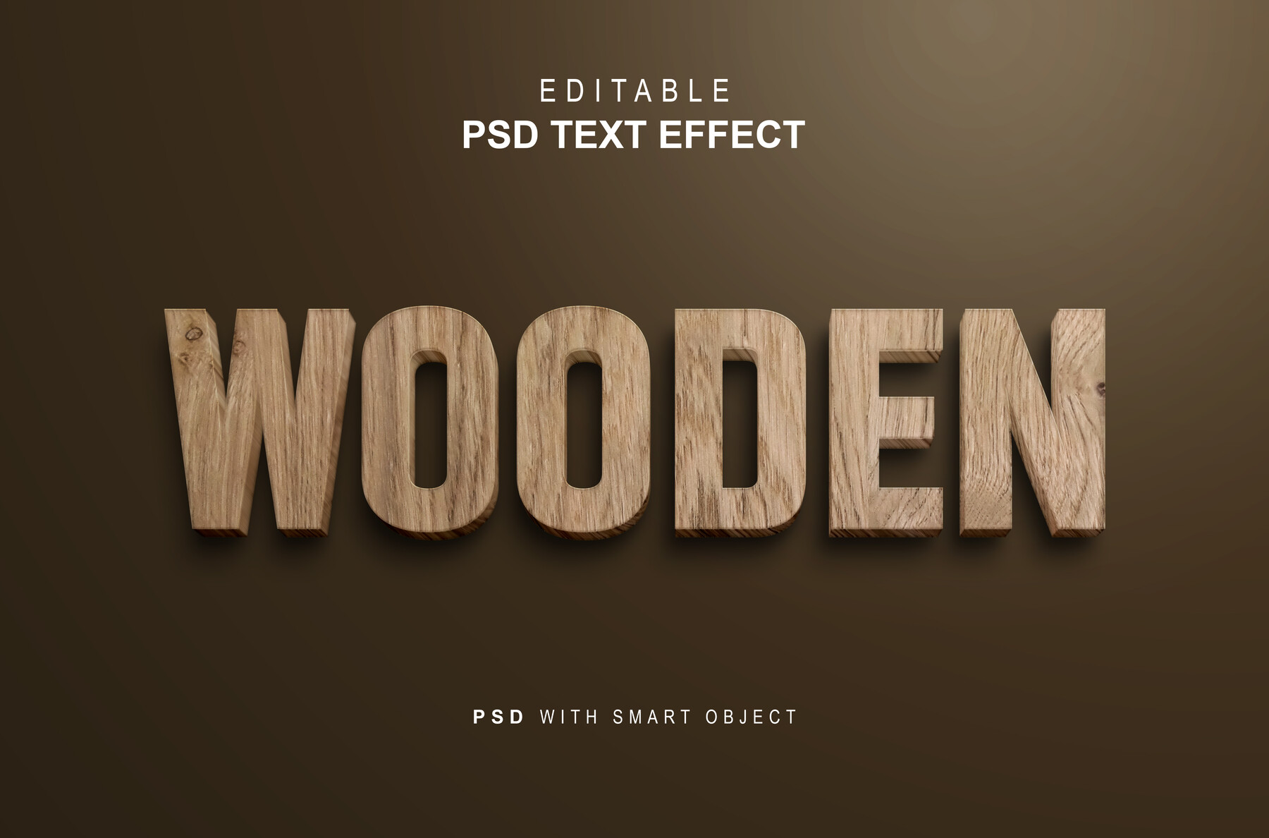 ArtStation - 3D Wooden PSD fully editable text effect. Layer style PSD ...