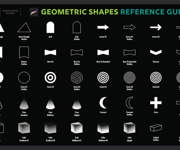 ArtStation - 200 Geometric Shapes for Procreate | Artworks