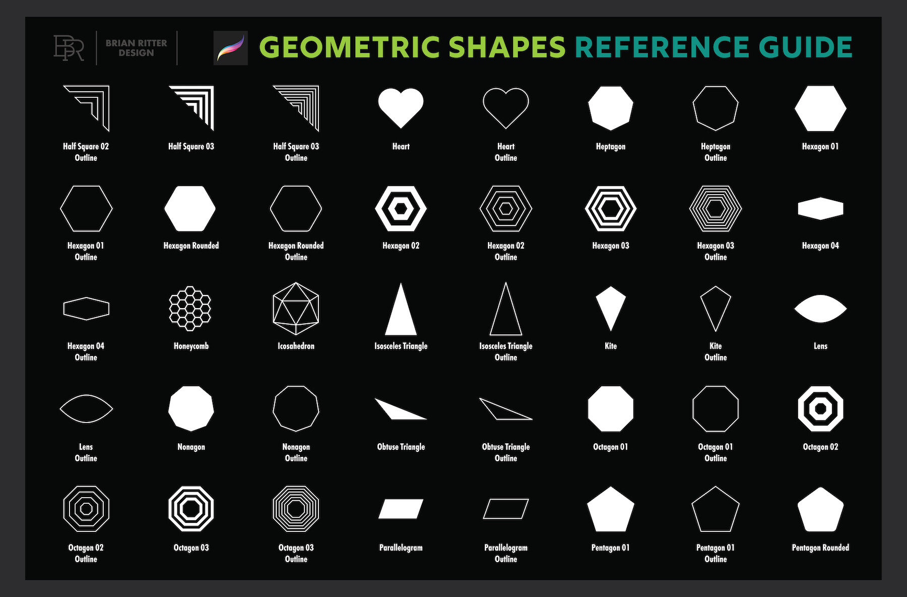 ArtStation - 200 Geometric Shapes for Procreate | Artworks