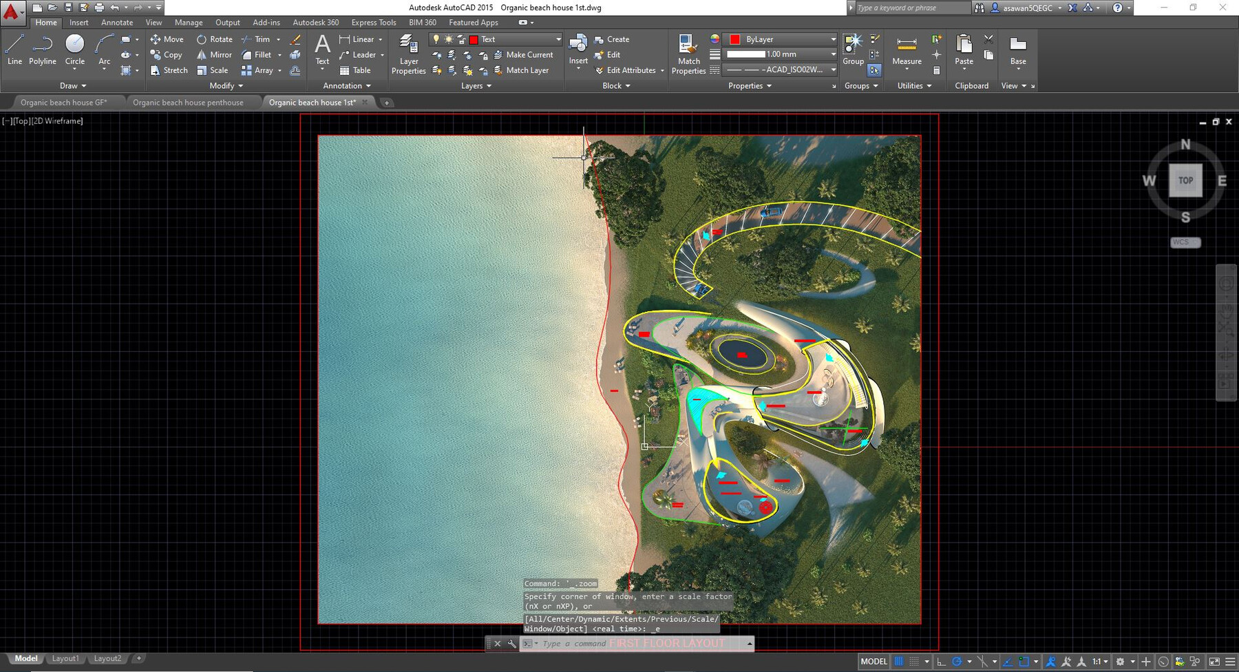 ArtStation - organic form beach villa architecture 3d model revit ...