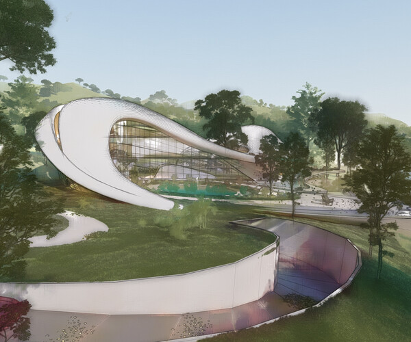 ArtStation - organic form beach villa architecture 3d model revit ...