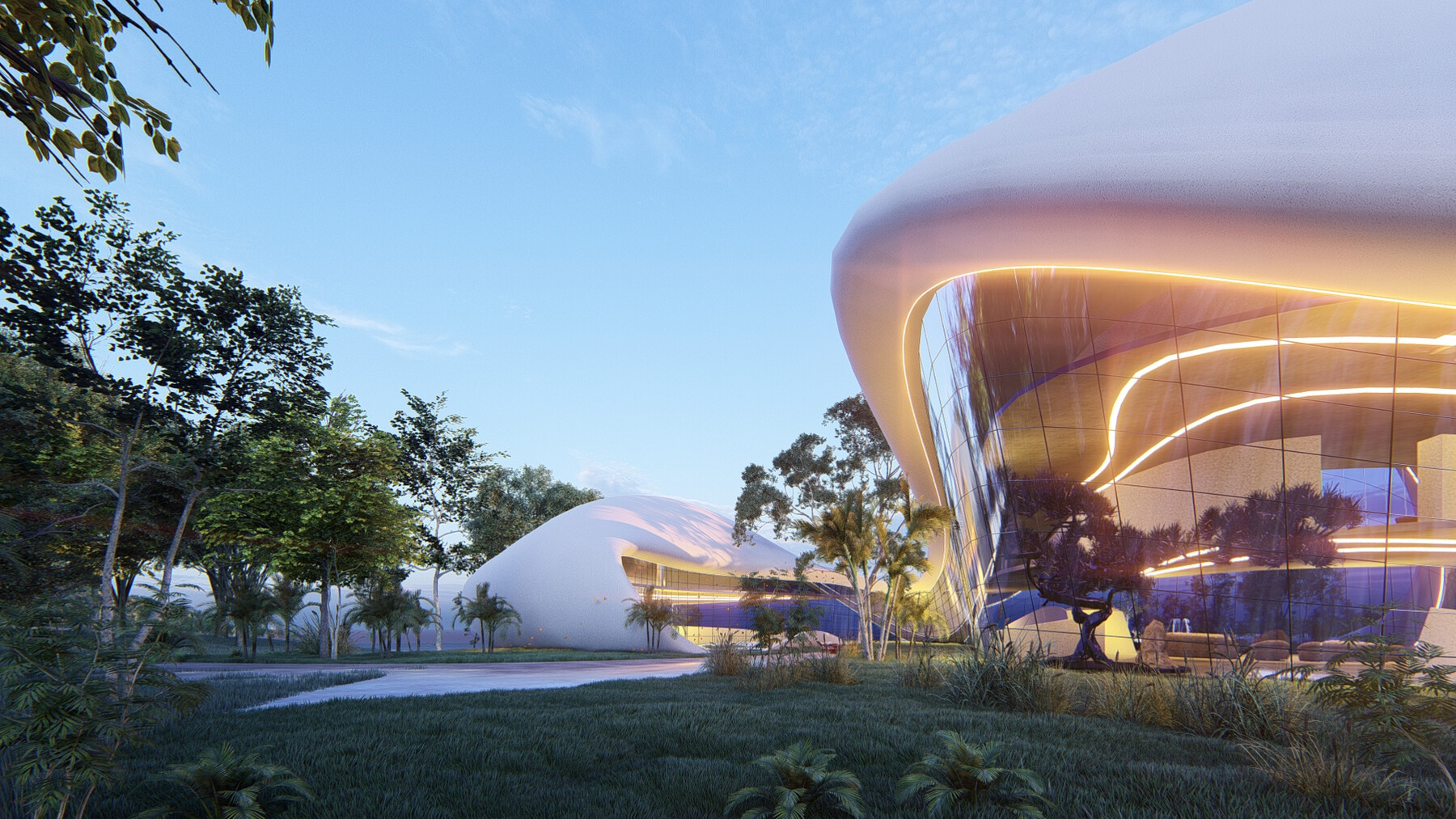 ArtStation - organic form beach villa architecture 3d model revit ...