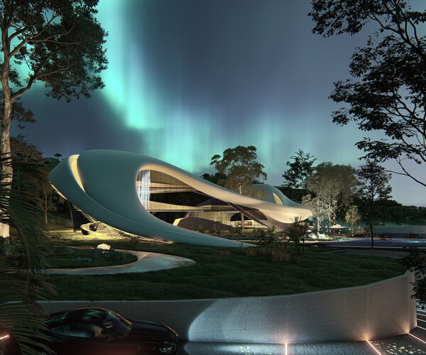 ArtStation - organic form beach villa architecture 3d model revit ...