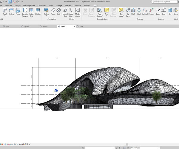 ArtStation - organic form beach villa architecture 3d model revit ...