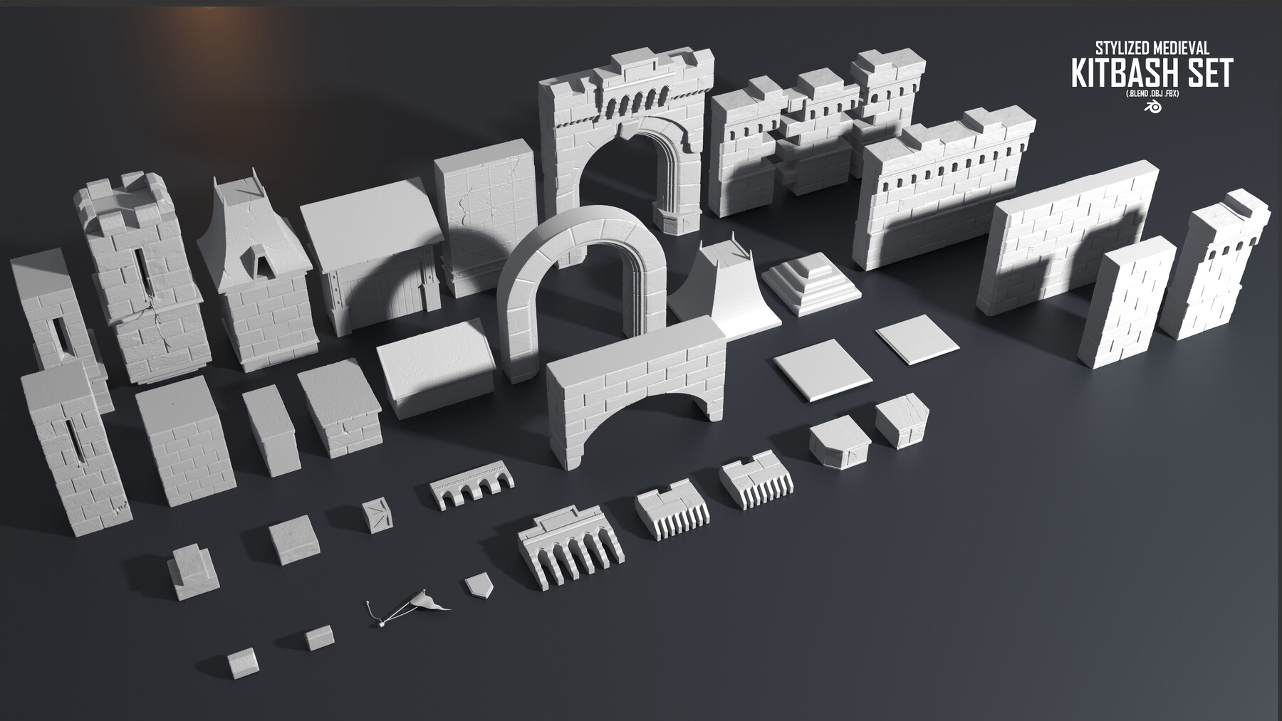 ArtStation - Stylized Medieval Model - Kitbash Set | Resources