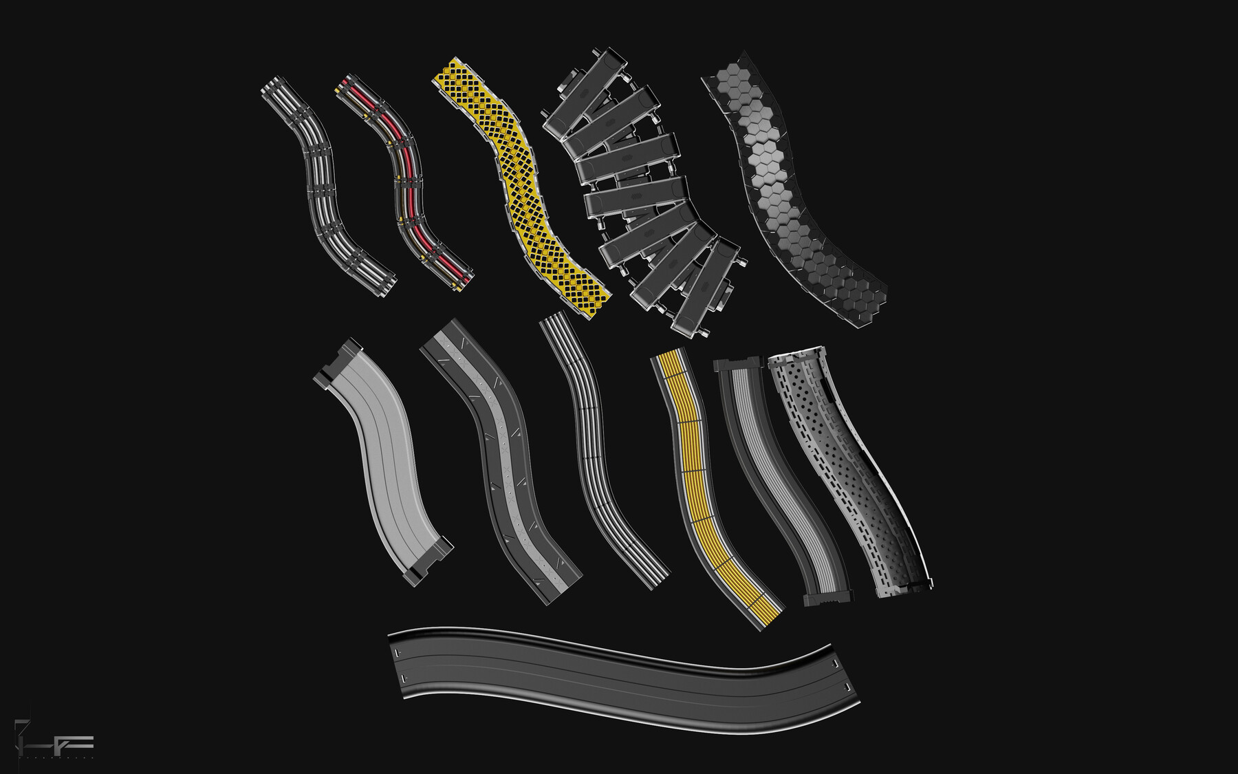 ArtStation - SCI-FI Hard Surface Cables, Wires Kitbash Vol-1 - IMM Curve Brush | Brushes