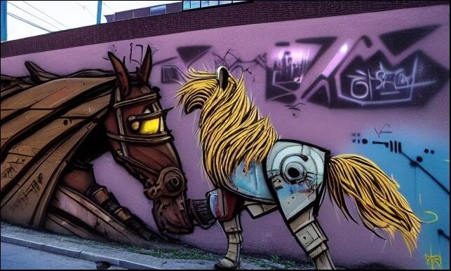ArtStation - 49 Horse street graffiti Cyber Style 2100 jpg artstation ...