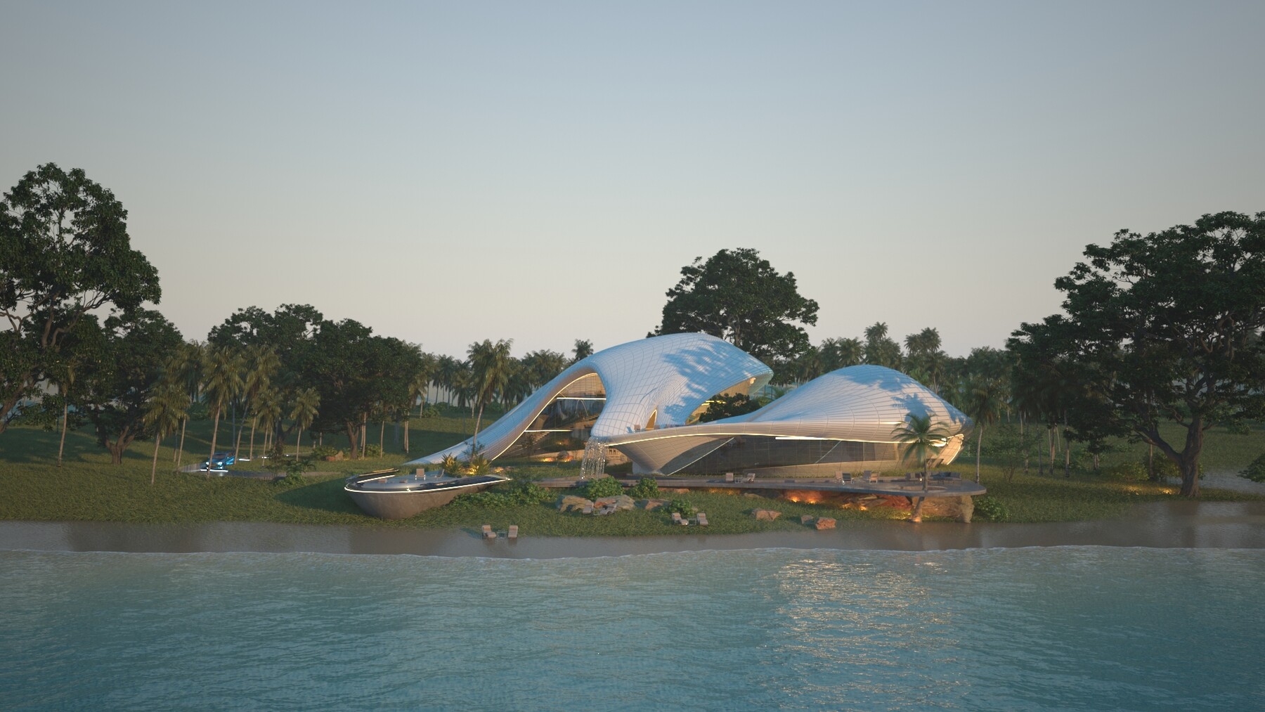 ArtStation - Organic beach villa house vray 3ds max architecture | Resources