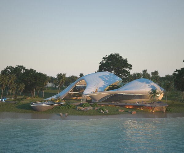 ArtStation - Organic beach villa house vray 3ds max architecture ...