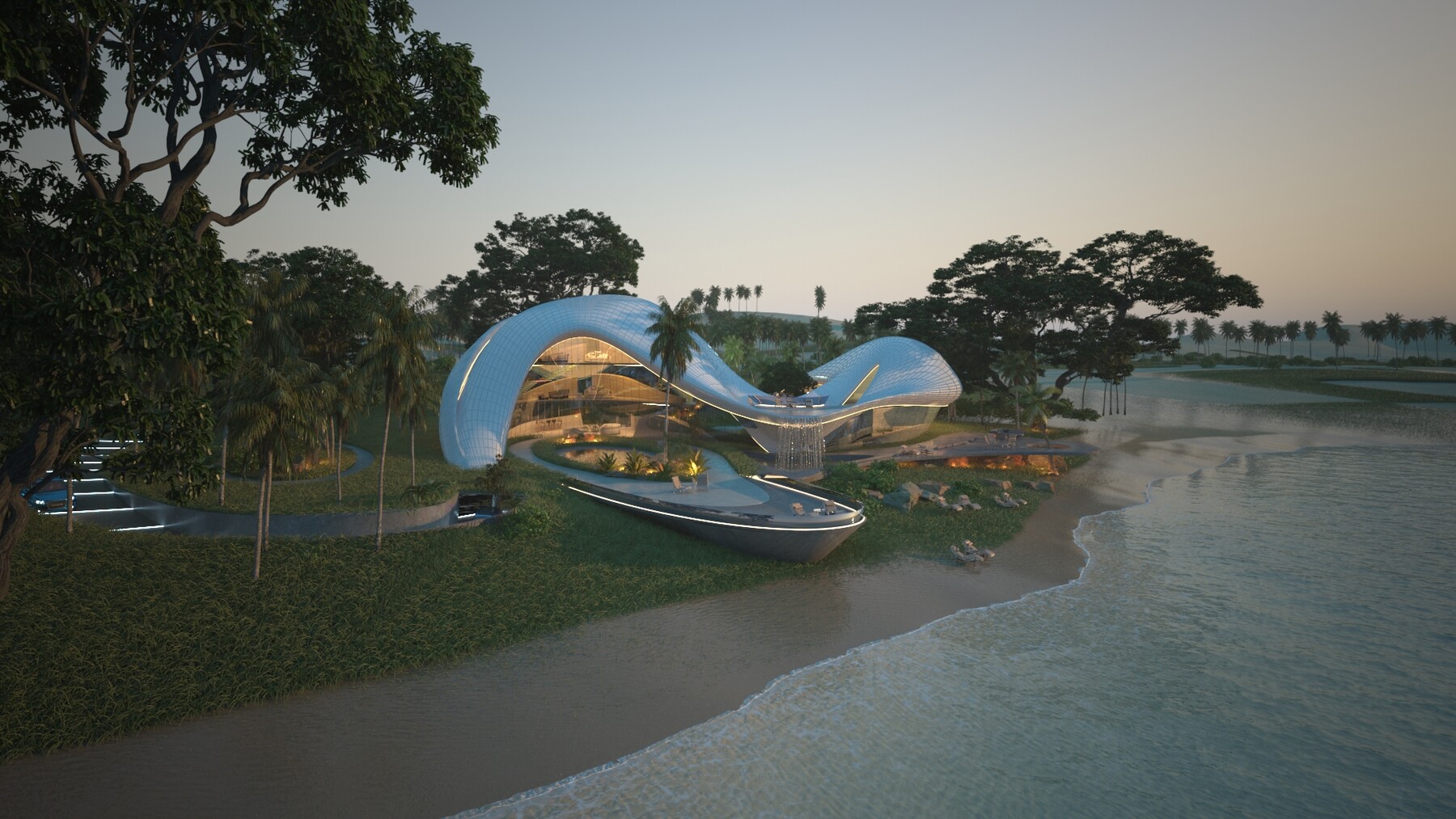 ArtStation - Organic beach villa house vray 3ds max architecture ...