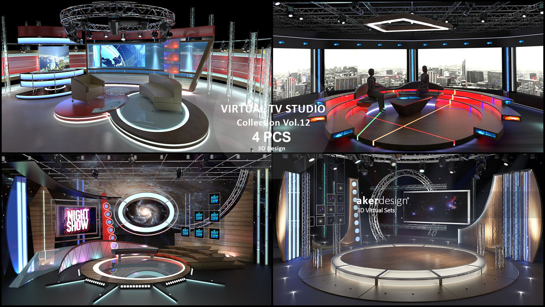 ArtStation - Virtual TV Studio Sets - Collection Vol 12 - 4 PCS DESIGN ...