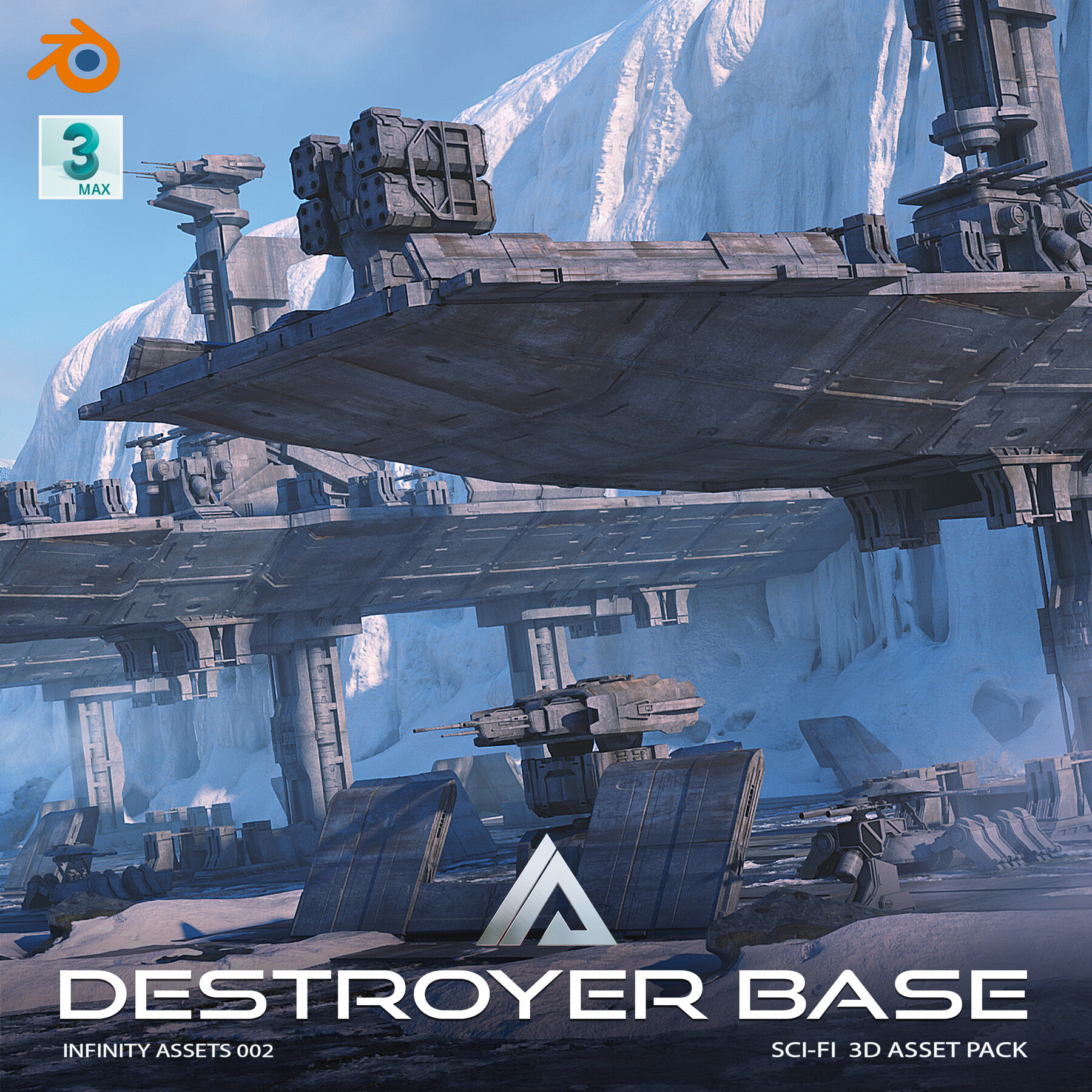 ArtStation - 3D Asset pack - Destroyer Base | Game Assets