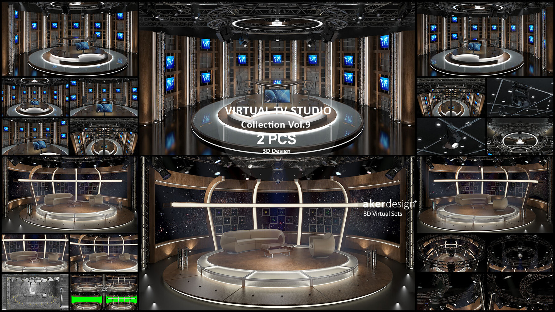 ArtStation - Virtual TV Studio Sets - Collection Vol 9 - 2 PCS DESIGN | Resources