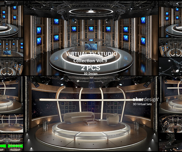 ArtStation - Virtual TV Studio Sets - Collection Vol 9 - 2 PCS DESIGN ...