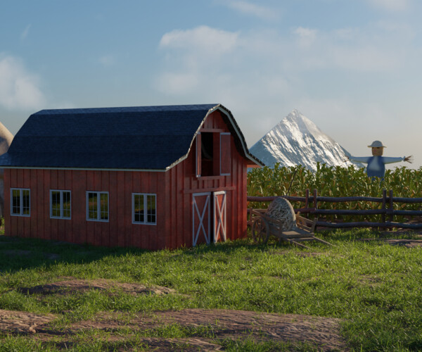 ArtStation - Stylized farm house village scene landscape | Resources