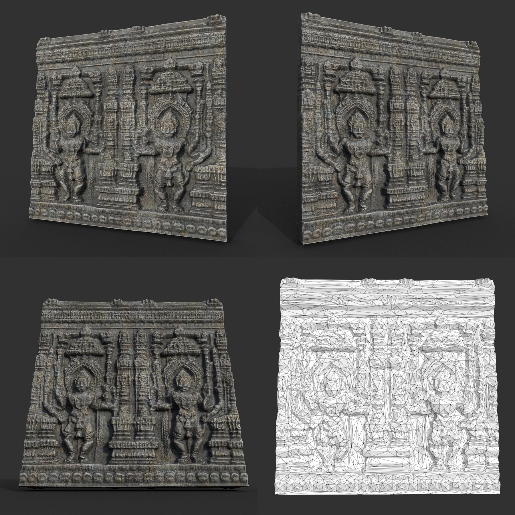 ArtStation - Low poly Ancient Hindu Temple Wall modular Ultra HD 16K ...