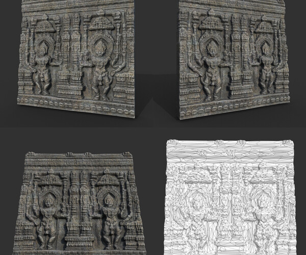 ArtStation - Low poly Ancient Hindu Temple Wall modular Ultra HD 16K ...