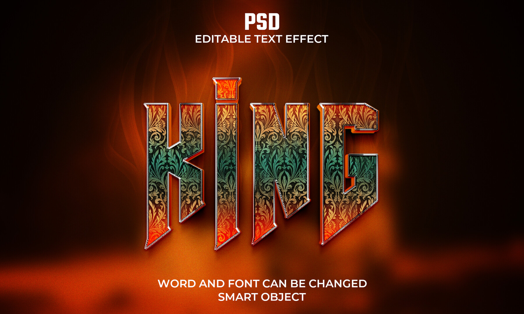 ArtStation - 3D King PSD fully editable text effect. Layer style PSD ...