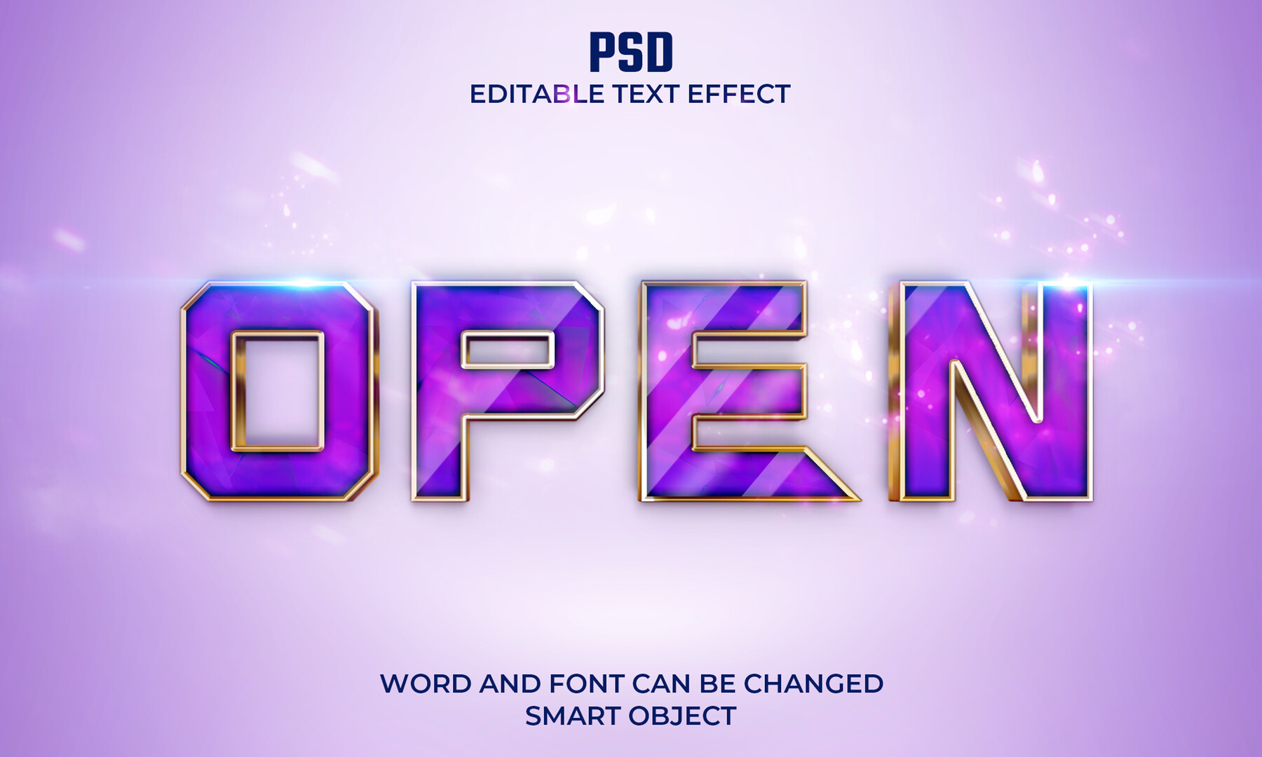 ArtStation - 3D Open PSD fully editable text effect. Layer style PSD ...
